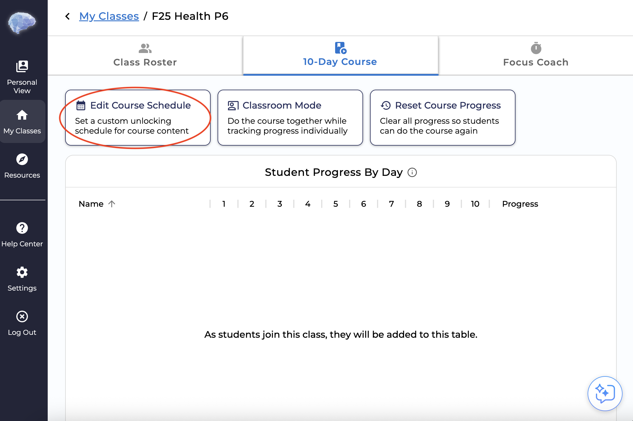 Default vs Custom course schedules – Finding Focus
